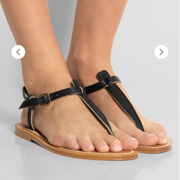 K.Jacques | Shoes | K Jacques Black Leather Picon Flat Sandals | Poshmark